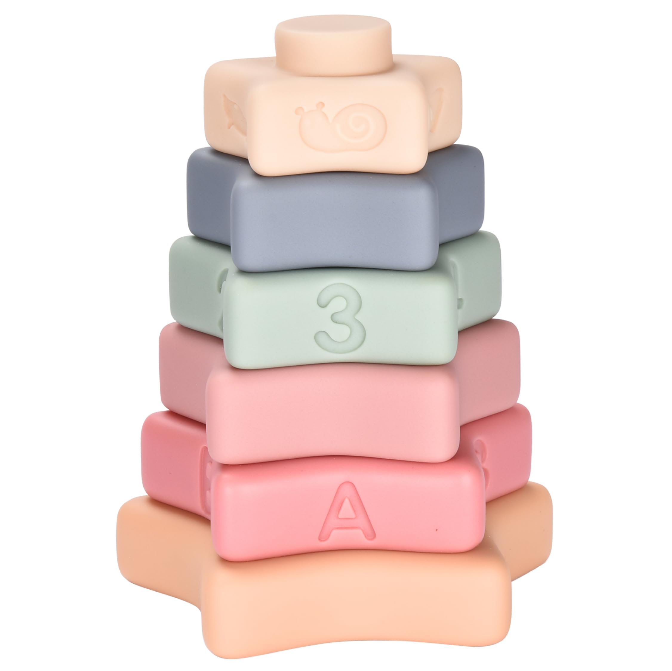 Baby Stacking Toys Set Of 6 Multicolor - Stacking Blocks For Babies 6 ...