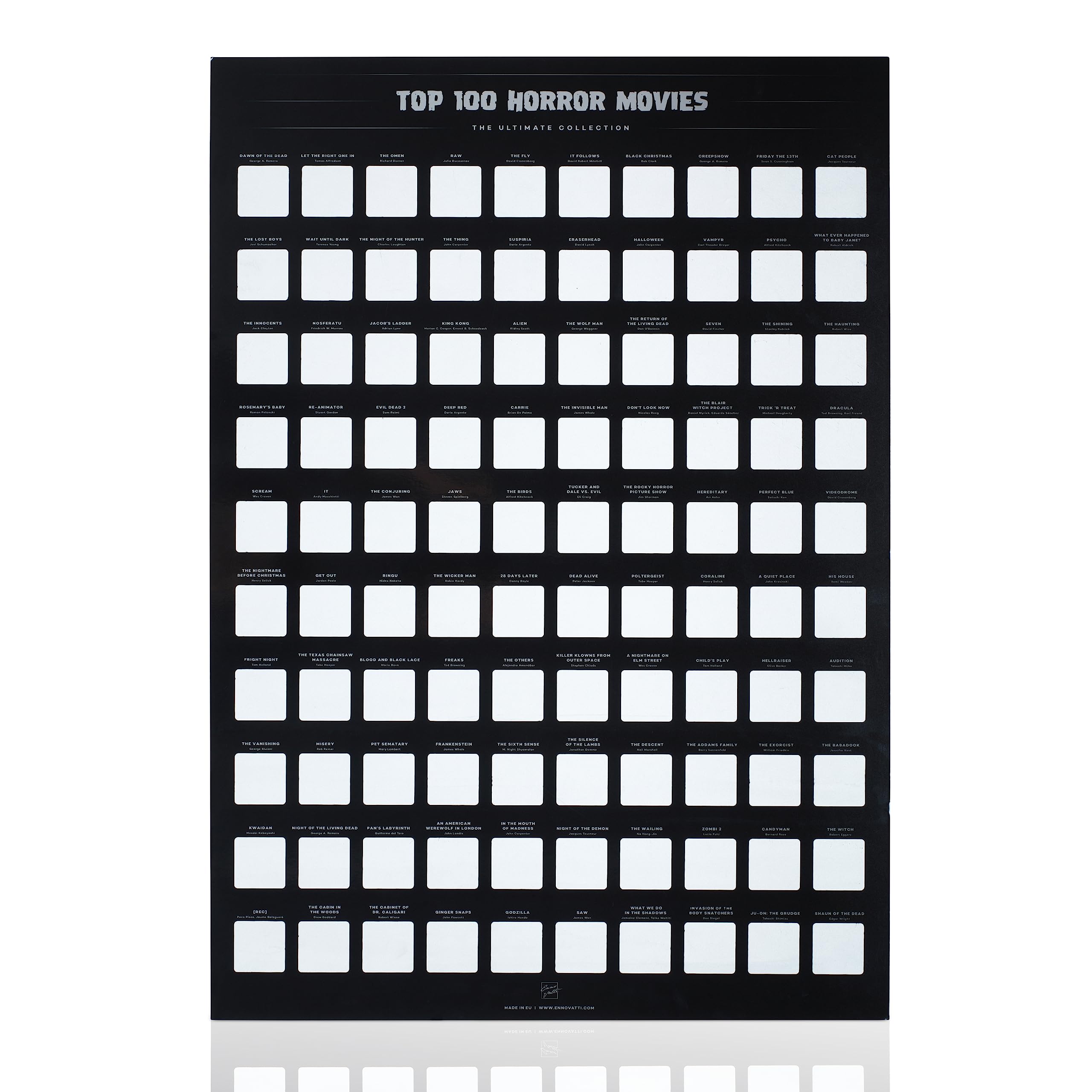 Horror Movie Poster - Top 100 Movies Scratch Off Poster - Scary Poster ...