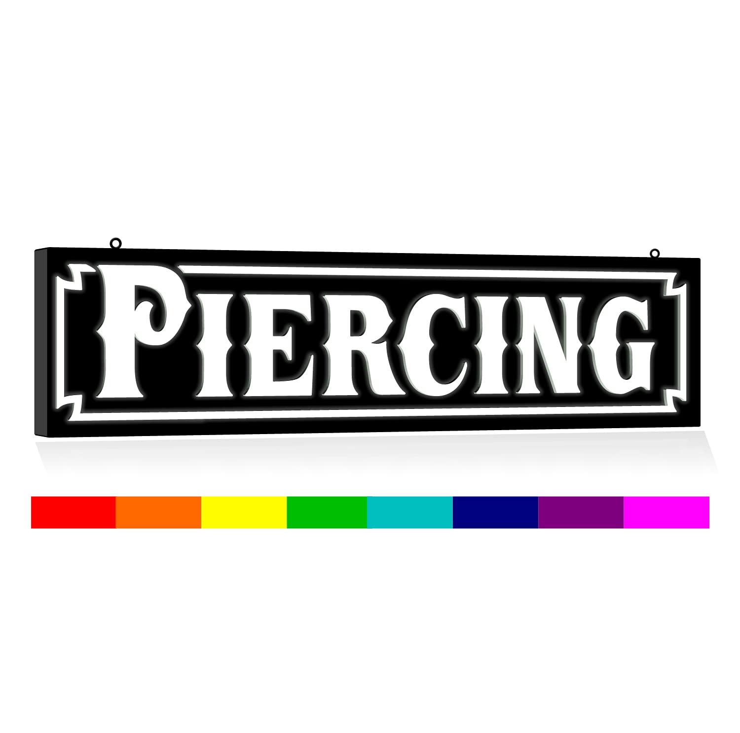 Piercing Led Light Box Neon Sign - Bright Horizontal Wall Signage With ...