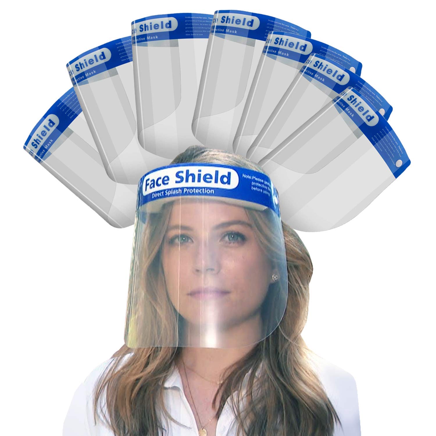 Katzco Reusable Face Shields - 7 Pack - Clear Full Face Visor Mask With ...