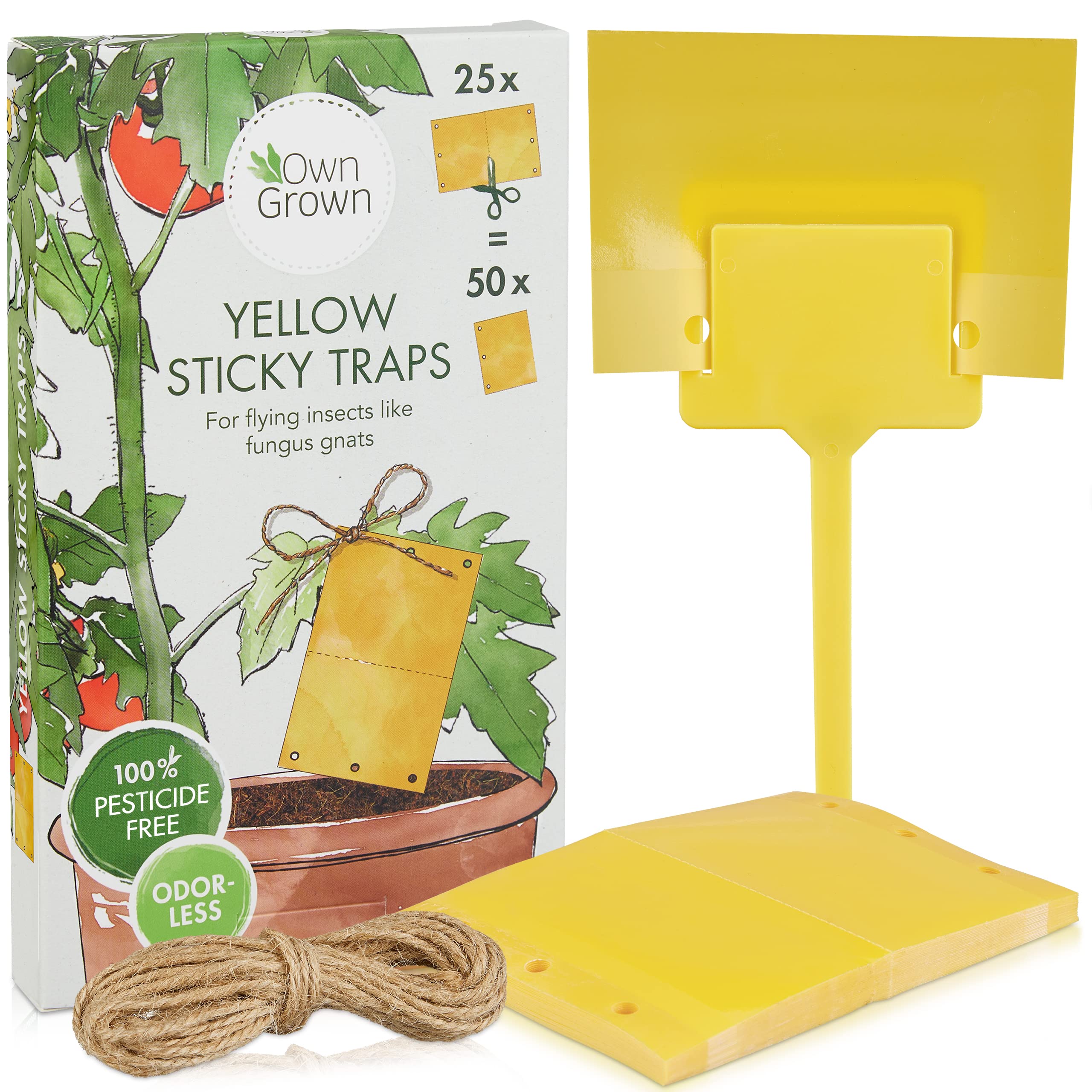 Yellow Sticky Traps For Gnats: 50x Sticky Fly Traps For Indoors Gnat ...